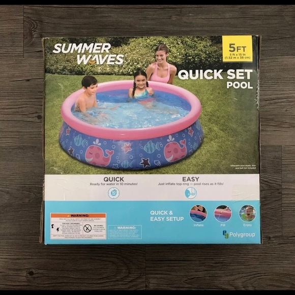 Summer Waves | Other | New Quick Set Pool Summer Waves 5ft Pool | Poshmark